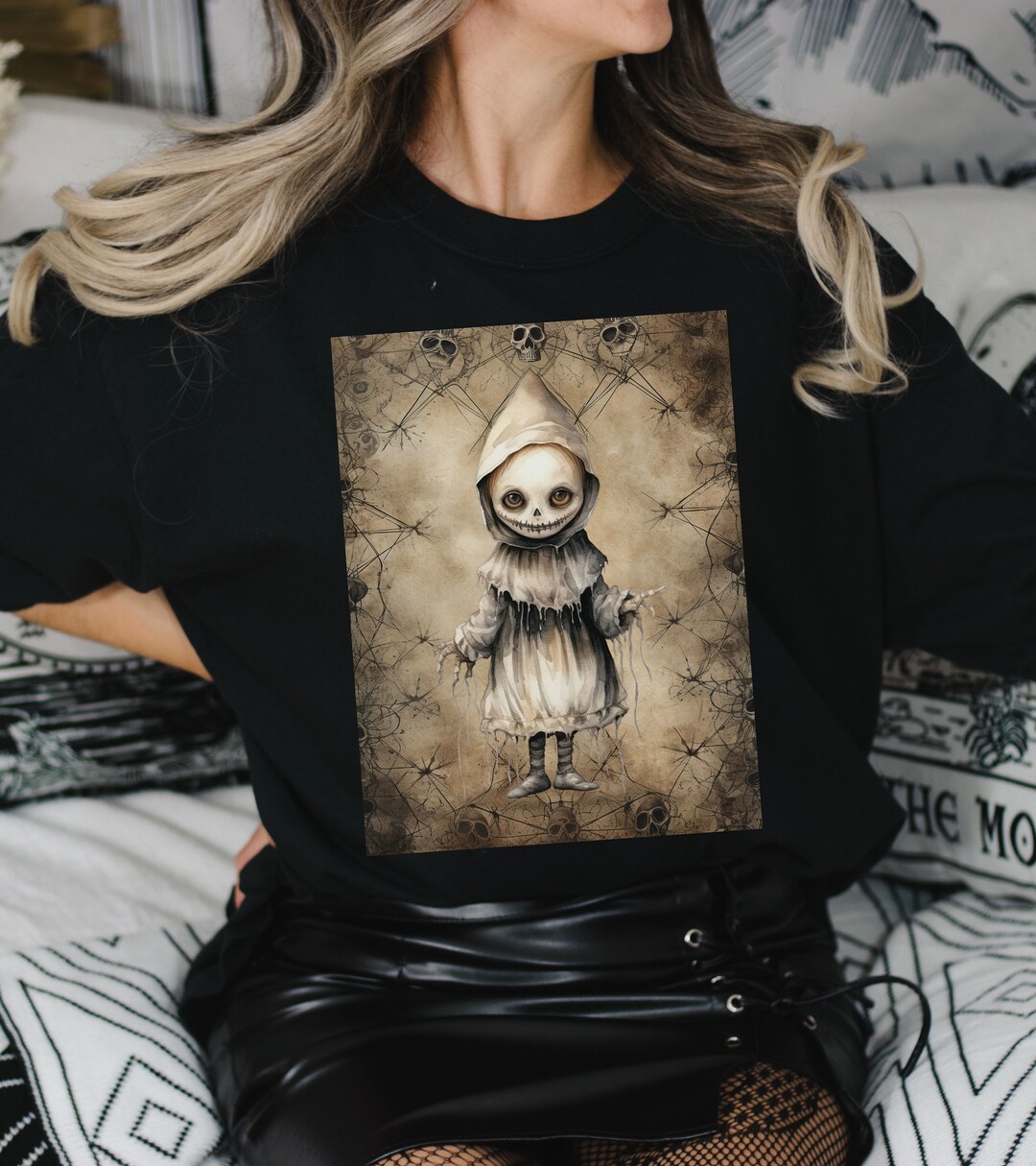 Creepy Doll Gothic T Shirt, Vintage Halloween Shirt, Spooky T Shirt ...