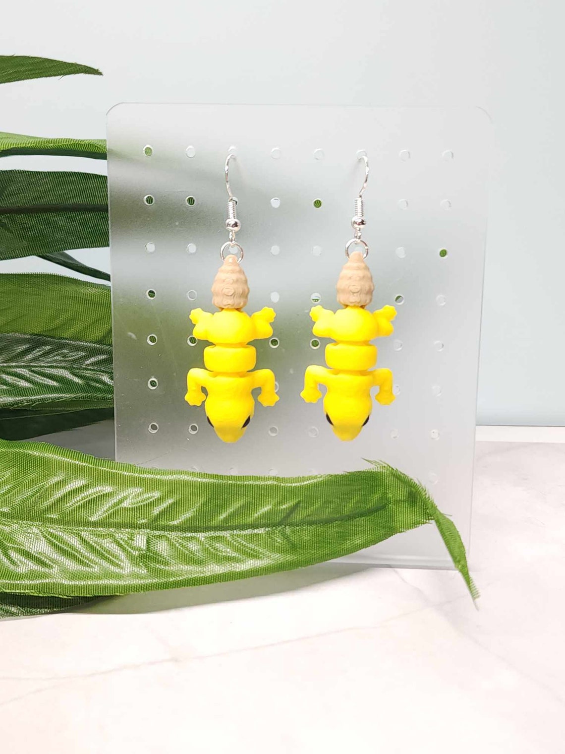 Articulated Leopard Gecko Earrings, Fun Earrings, Fidget Style, Dangle ...