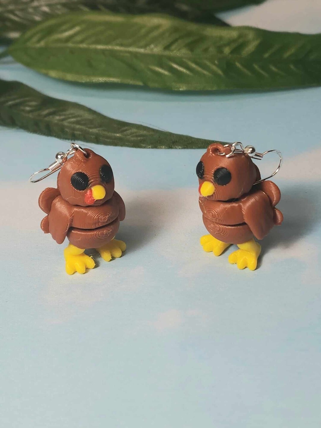 Articulated Turkey Earrings, Fun Earrings, Fidget Style, Dangle ...