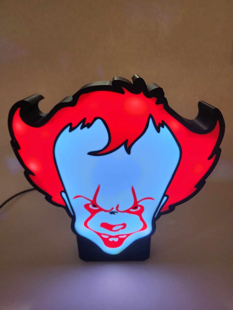Stephen King Inspired Clown From Movie IT Light Box, Nightlight, Desk ...