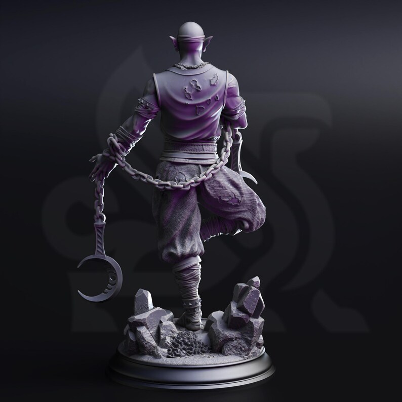 Uxas the Reborn - Drow Lunar Monk | DM Stash | Drow From Beyond | Resin ...