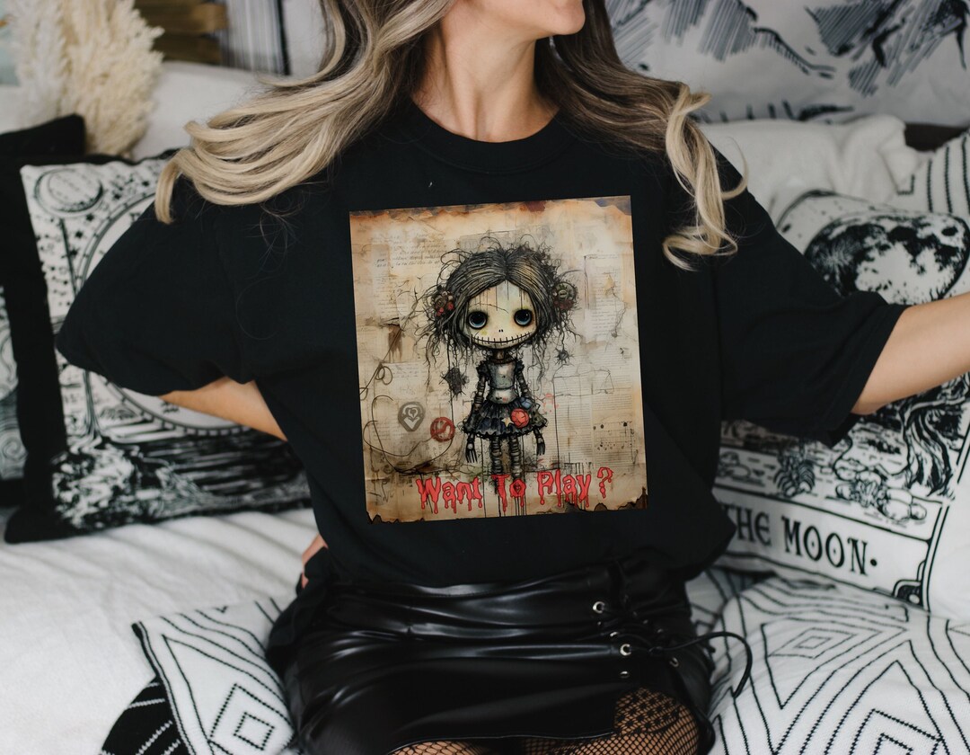 Creepy Doll Gothic T Shirt, Vintage Halloween Shirt, Spooky T Shirt ...