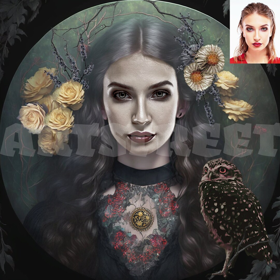 Custom Portrait in Gothic Style, Portrait From a Photo, Commission Art ...
