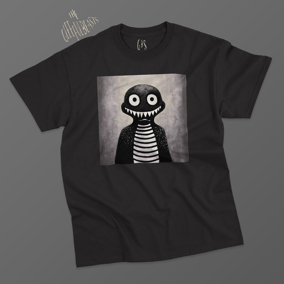 Cryptid Creature Illustration T Shirt, Quirky Monster Tee, Halloween ...