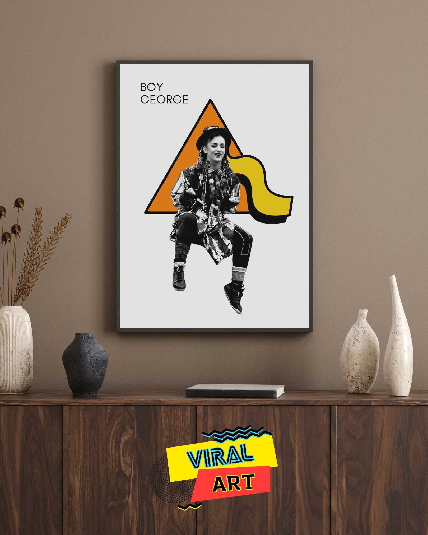 Boy George Printable Wall Art, 80's Pop Icon Digital Wall Art Download ...