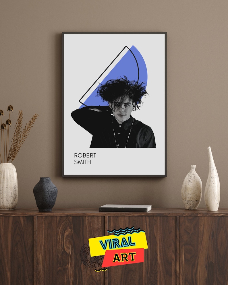 Robert Smith Printable Wall Art, 80's Pop Icon Digital Wall Art Download, Robert Smith Poster ...