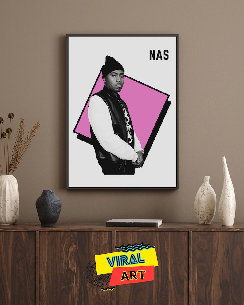 Nas Printable Wall Art, Nas Wall Art Print - Digital Download, Rapper ...