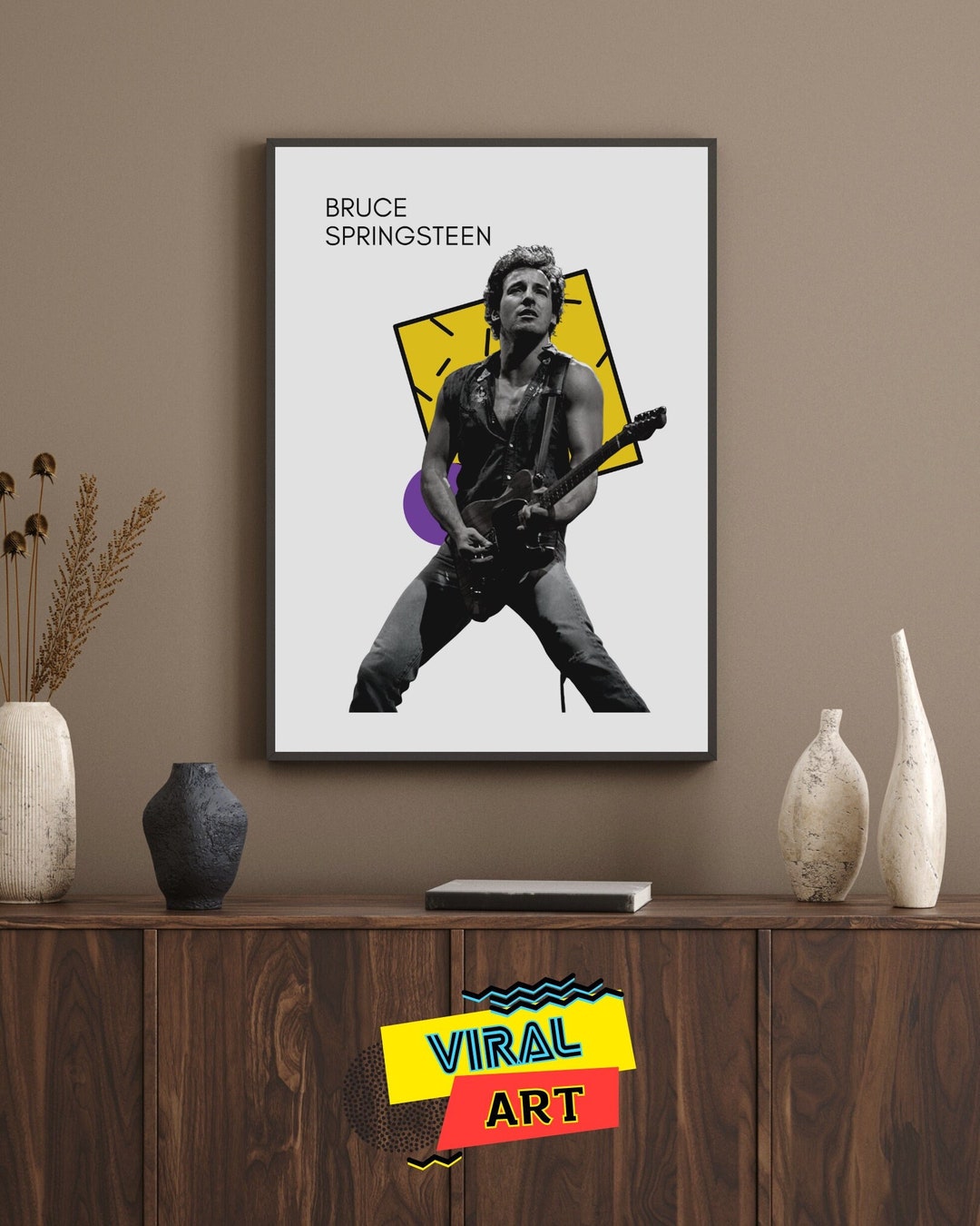 Bruce Springsteen Printable Wall Art, 80's Pop Icon Digital Wall Art ...