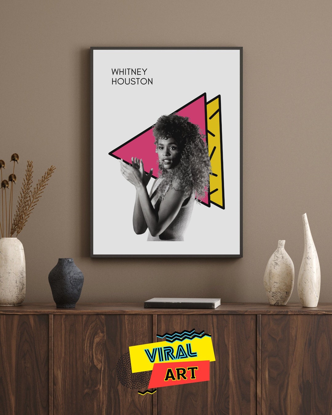 Whitney Houston Printable Wall Art, 80's Pop Icon Digital Wall Art ...