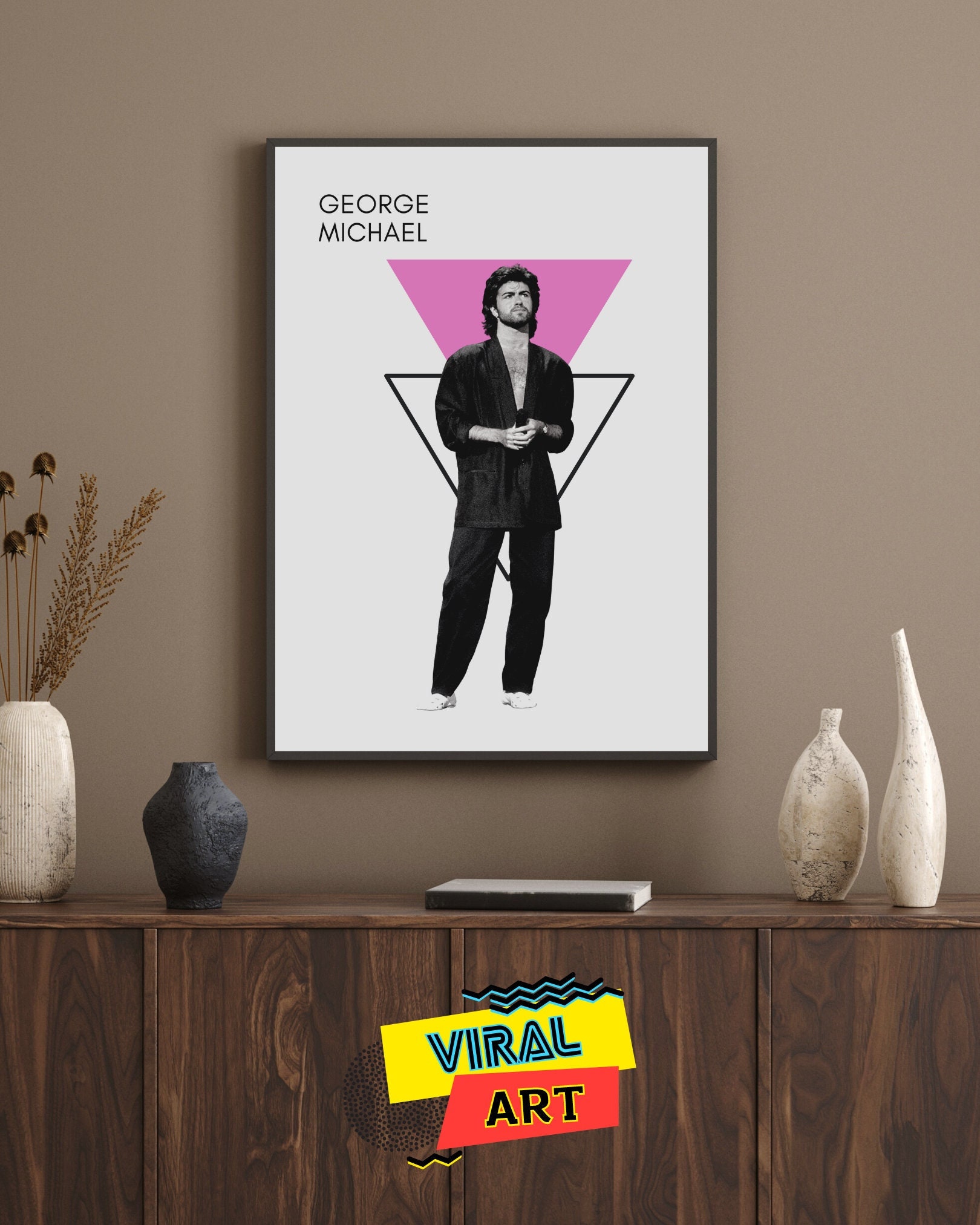 George Michael Printable Wall Art, 80's Pop Icon Digital Wall Art ...