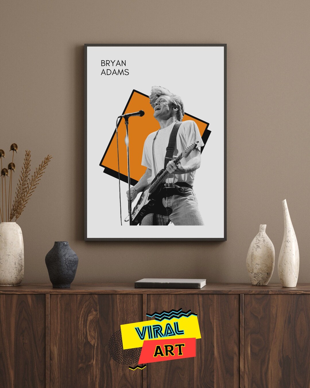 Bryan Adams Printable Wall Art, 80's Pop Icon Digital Wall Art Download ...