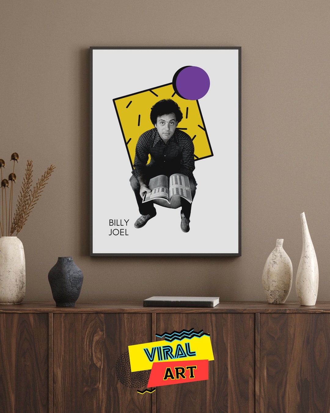 Billy Joel Printable Wall Art, 80's Pop Icon Digital Wall Art Download ...