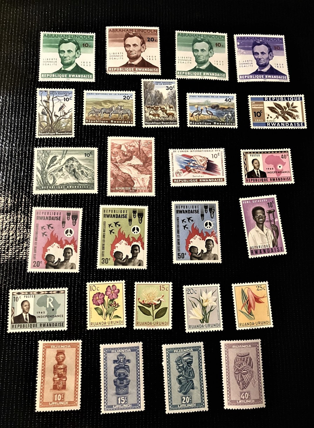 26 Rwanda Stamps From the 60s. All Except the Purple Lincoln in ...
