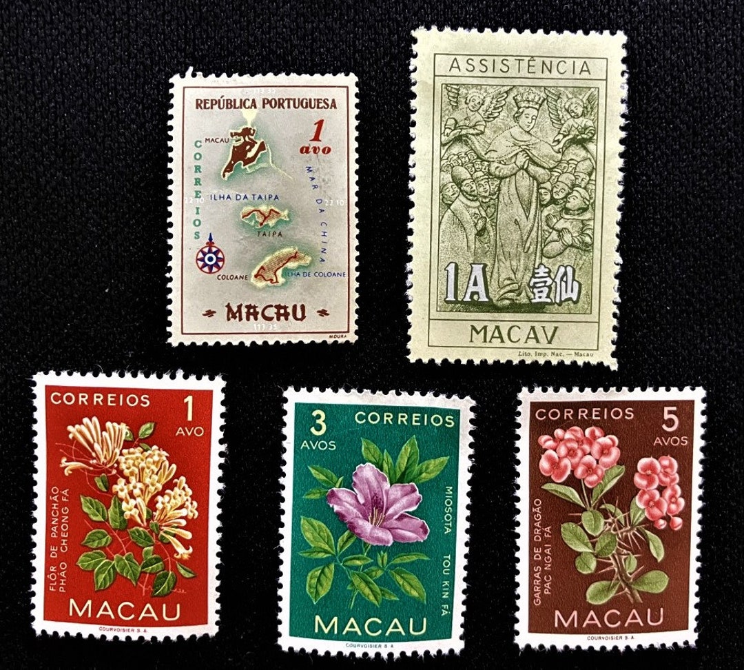 Vintage 1945-1953 Beautiful Macao Stamps. Mint Condition With - Etsy