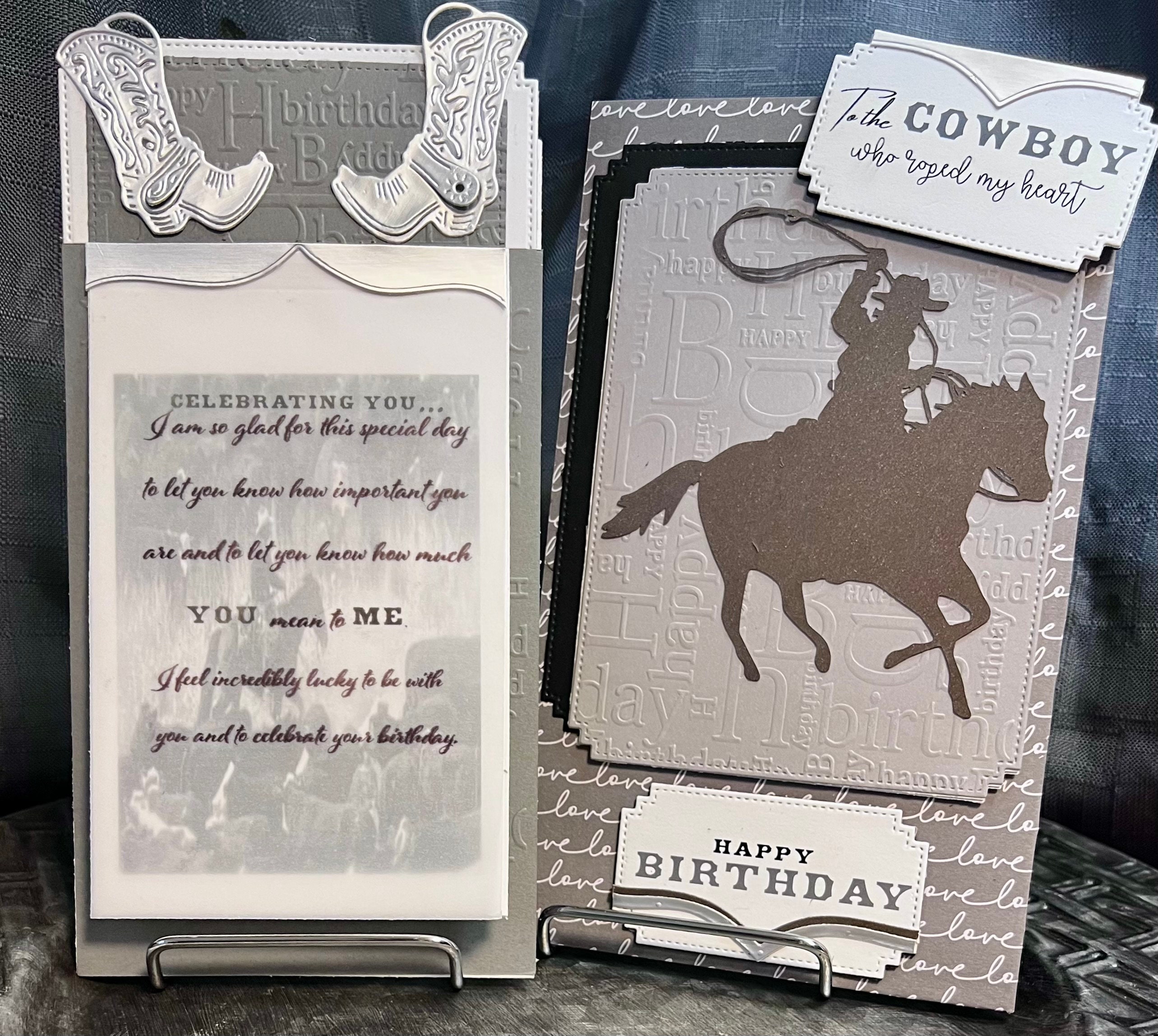 Western Cowboy Birthday Card Handmade - Etsy