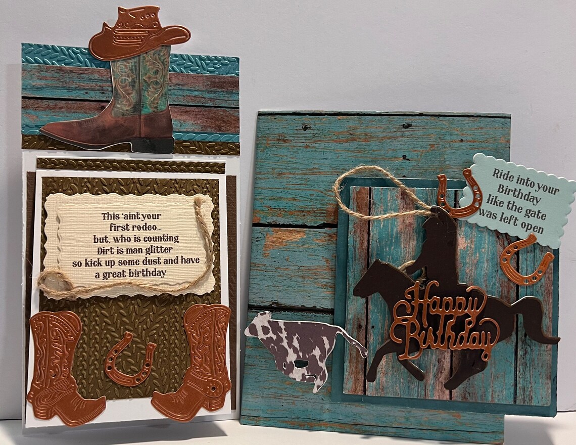 Cowboy Rodeo Birthday Card - Etsy
