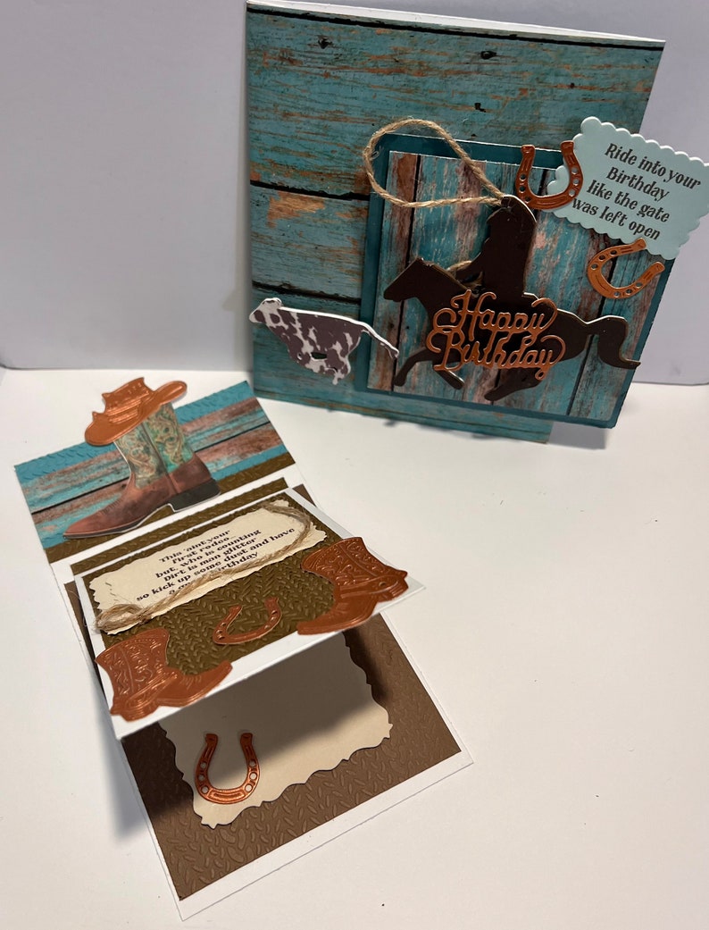 Cowboy Rodeo Birthday Card - Etsy