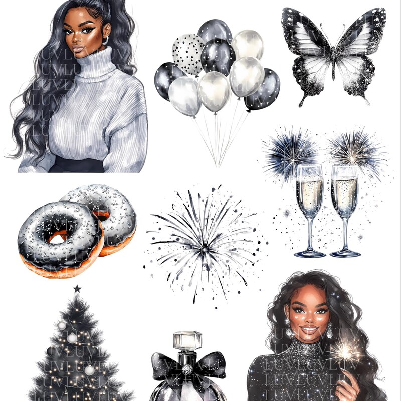 New Years Girls Stickers - Etsy