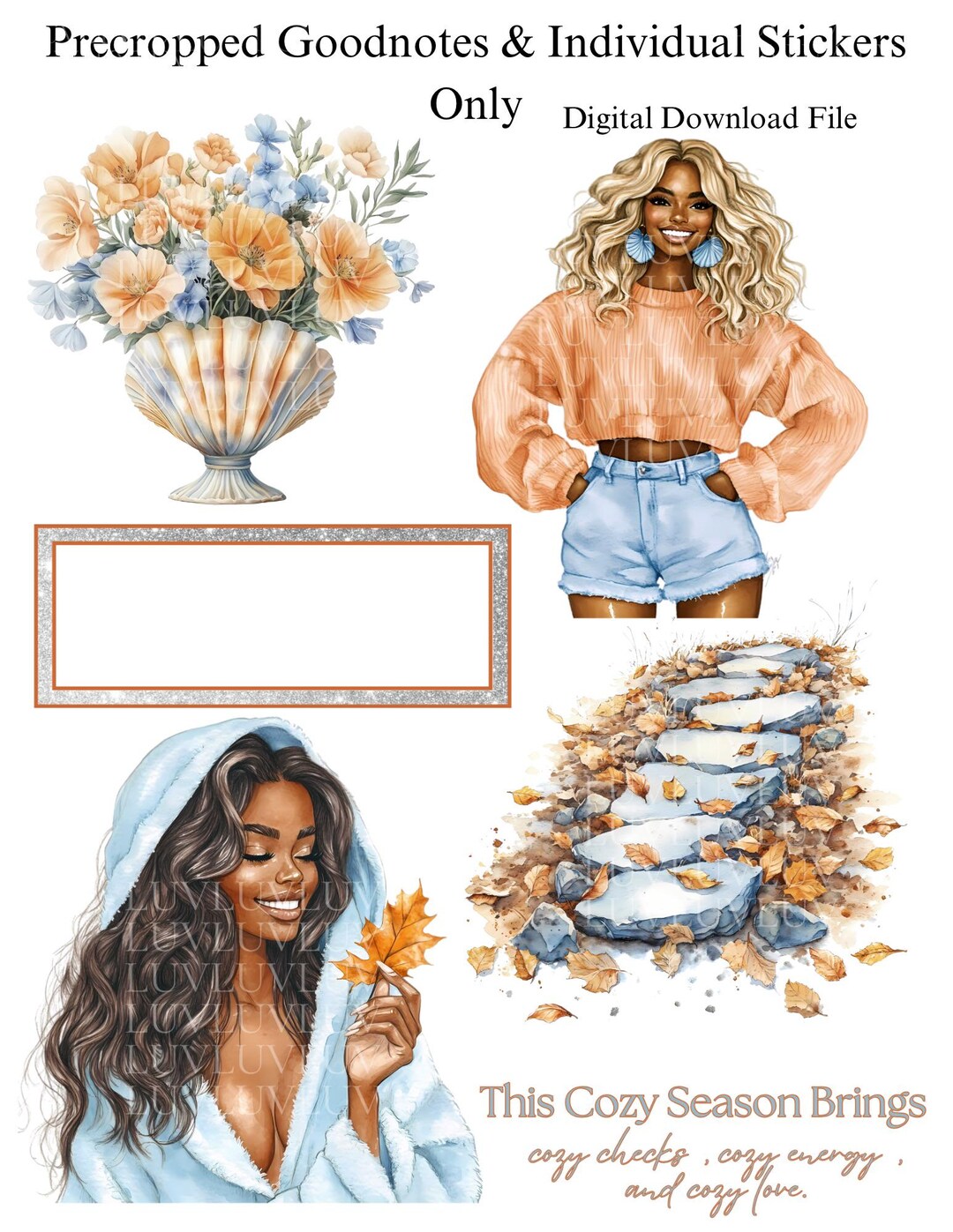 Fall Breeze Digital Stickers: Goodnotes Autumn Planner (PNG, PDF ...