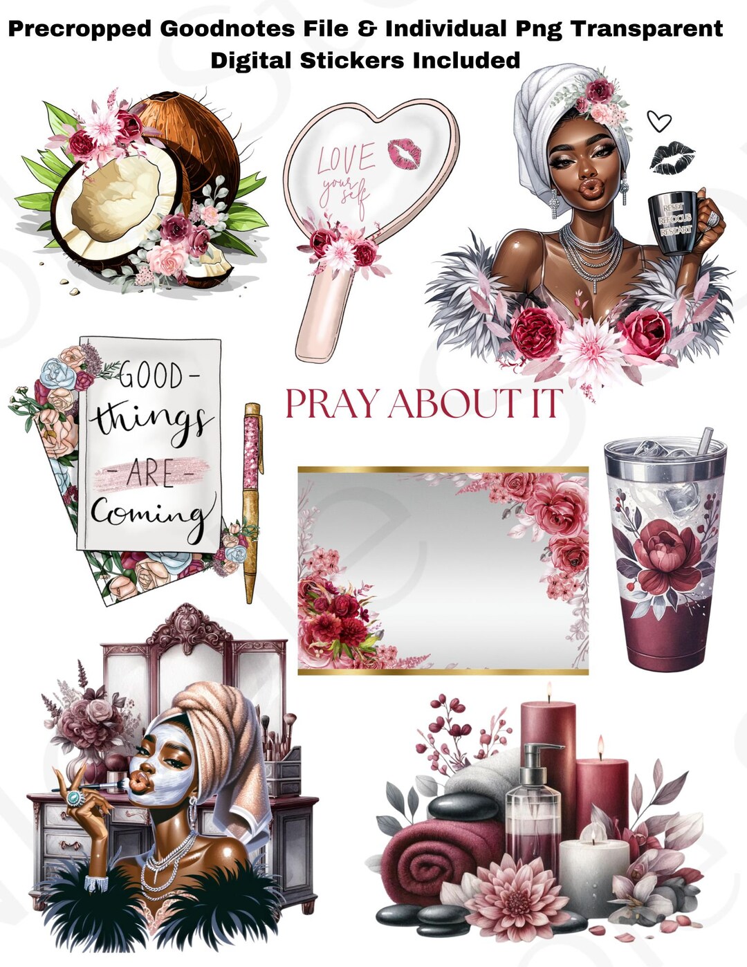 Self Love Self Care Digital Stickers| Precropped Goodnotes| Png ...