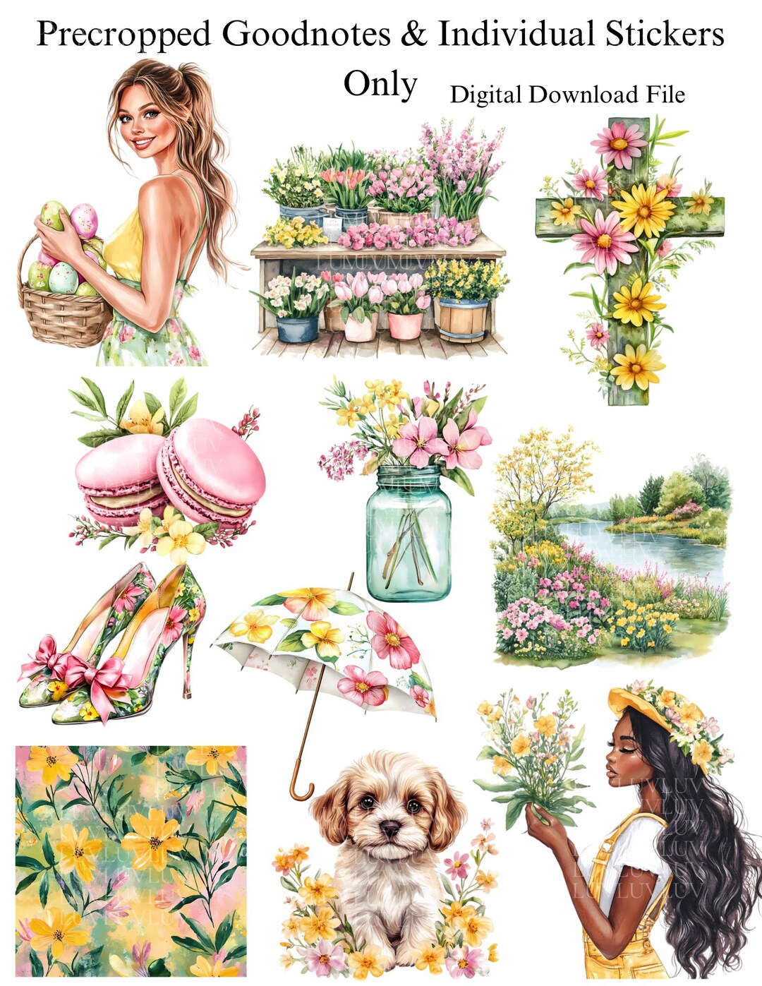 2025 March Digital Stickers| Tropical Spring| Goodnotes Precropped ...