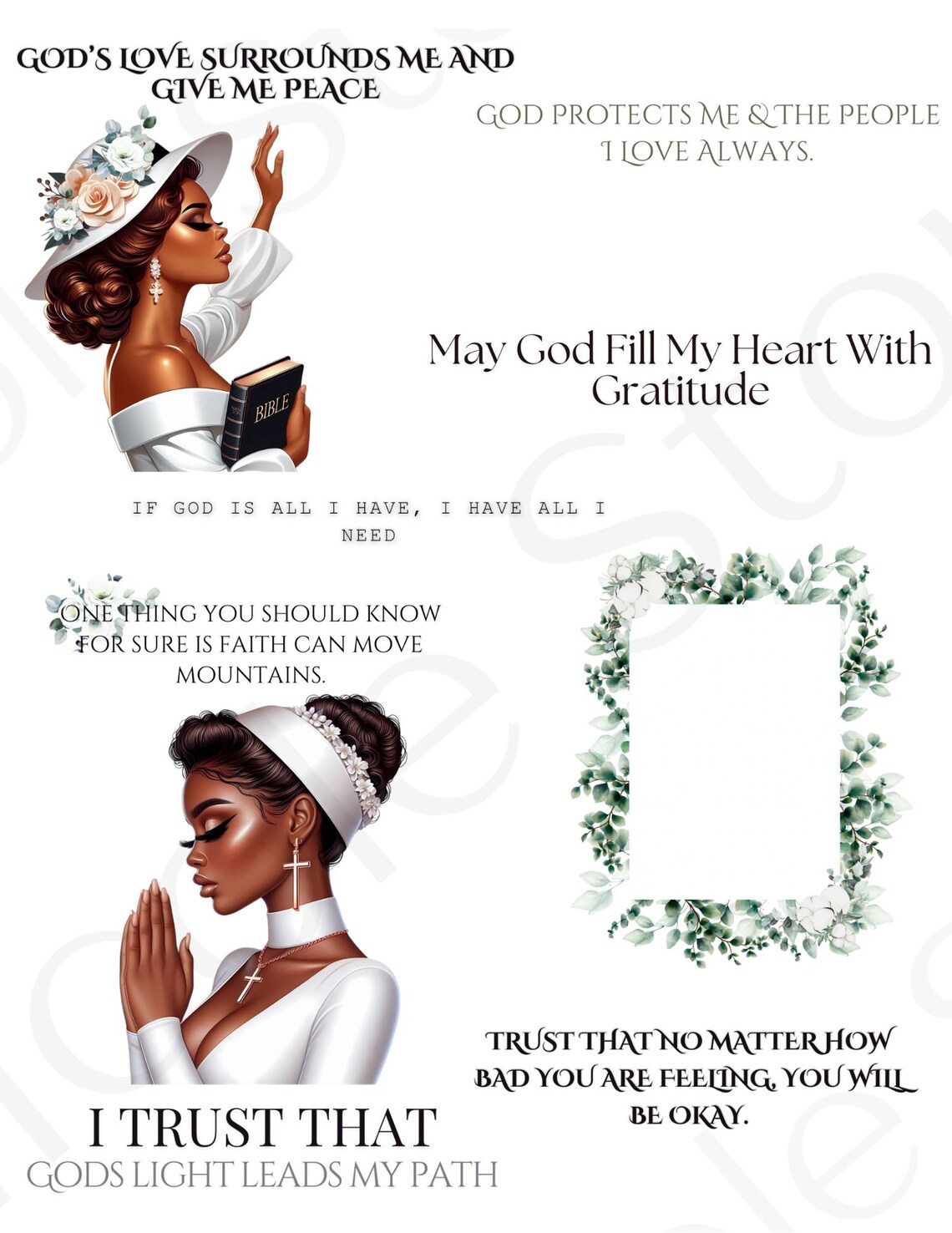 Praying Women Digital Stickers| Faith| Precropped Goodnotes| Individual ...