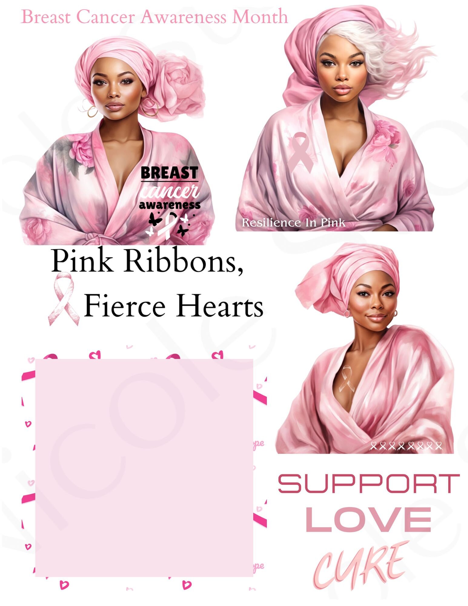 Breast Cancer Awareness Digital Stickers Precropped Goodnotes ...