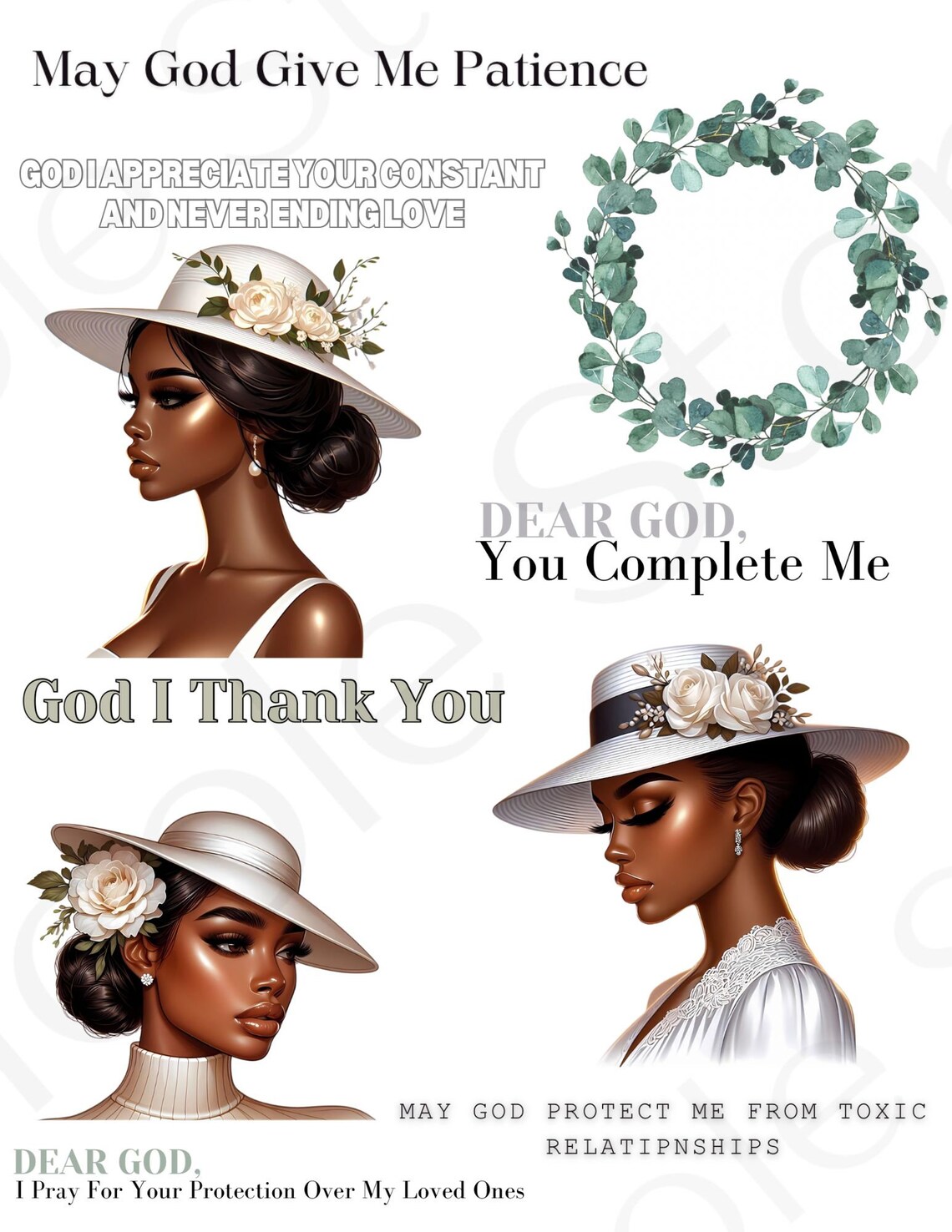 Praying Women Digital Stickers| Faith| Precropped Goodnotes| Individual ...