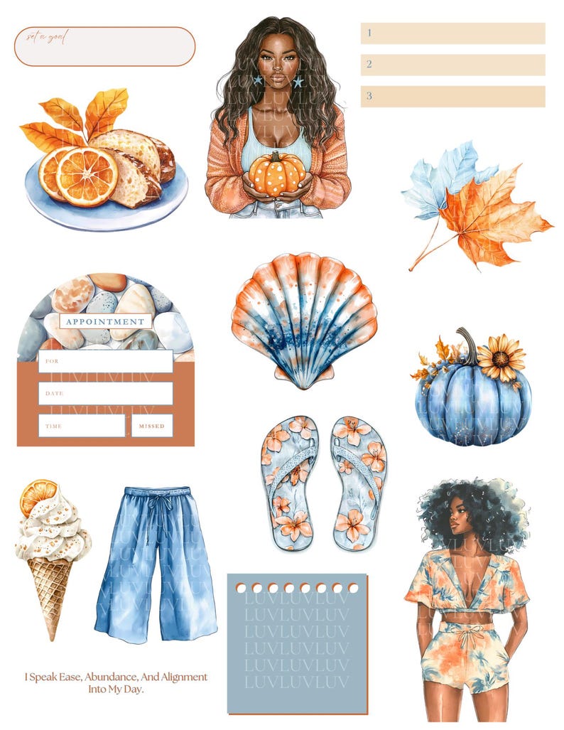 Fall Breeze Digital Stickers: Goodnotes Autumn Planner (PNG, PDF ...