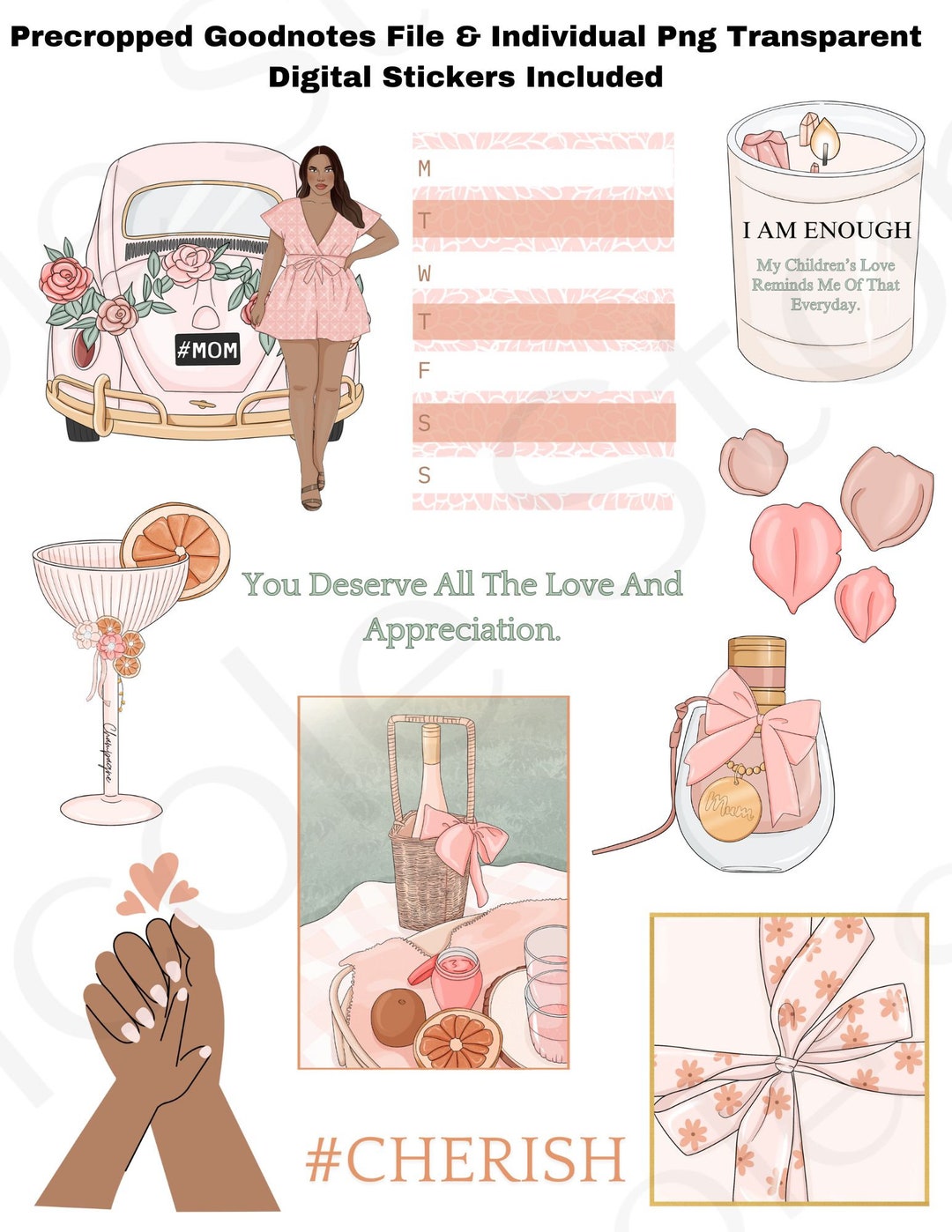 Mothers Day Digital Stickers| Precropped Stickers| Digital Stickers ...