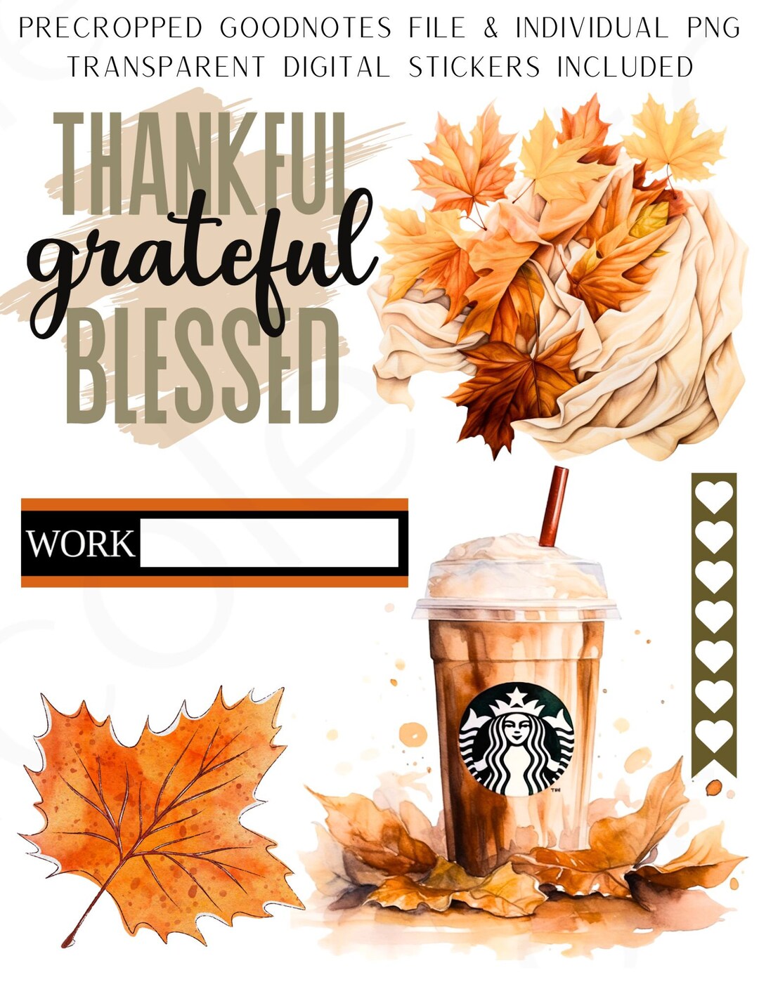 Autumn Fall Digital Stickers Daily Stickers Precropped Goodnotes ...