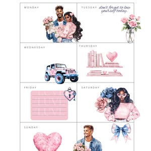 February Valentine Stickers: Goodnotes Precropped PNG (digital Download ...