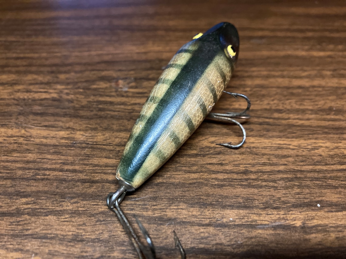 Vintage Wooden Paw Paw / HI? Fishing Lure in Great Color Perch Pattern ...