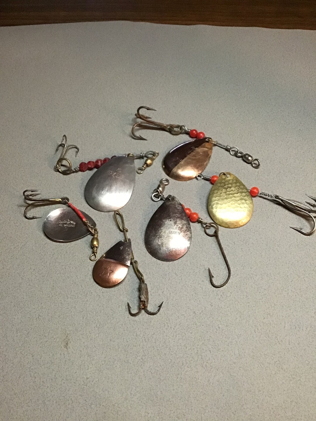 Rare Original Stamped Fishing Lures. Collectible Vintage Spinner Baits ...