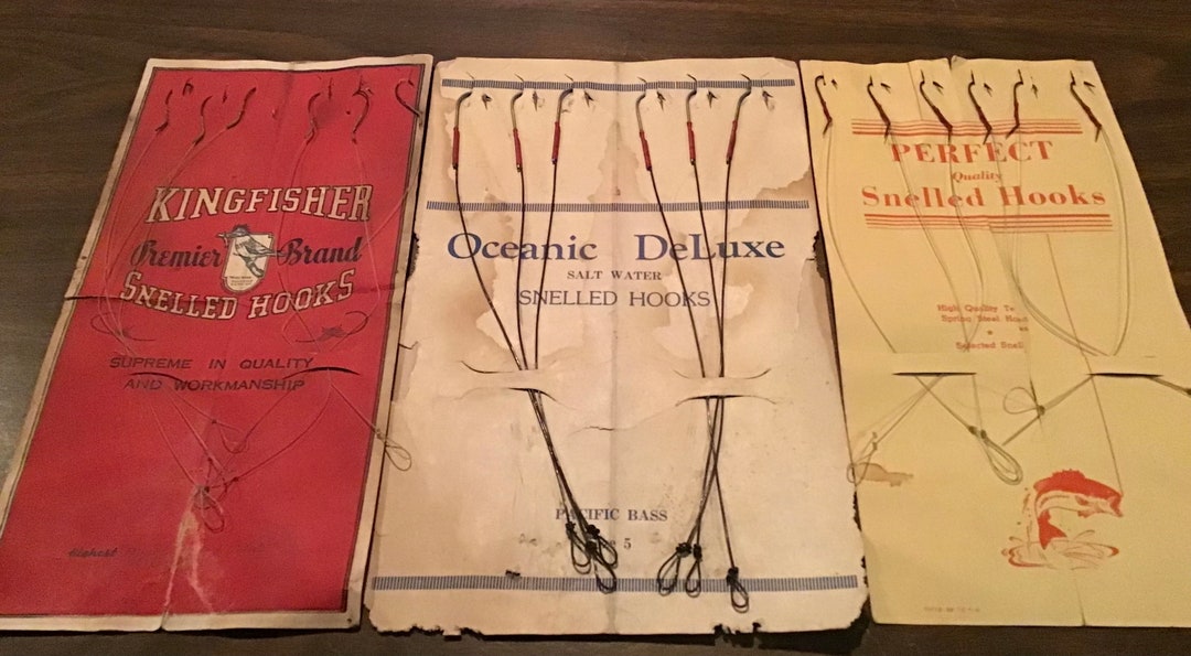 Rare Vintage Snelled Hook Fishing Packets. All Original Hooks Included ...