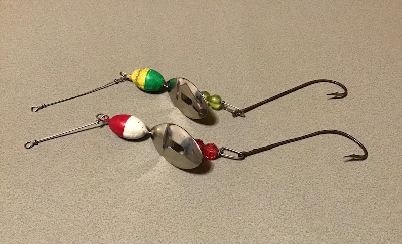 Rare Vintage Walleye Fishing Lures. Old June Bug Spinner Baits With ...