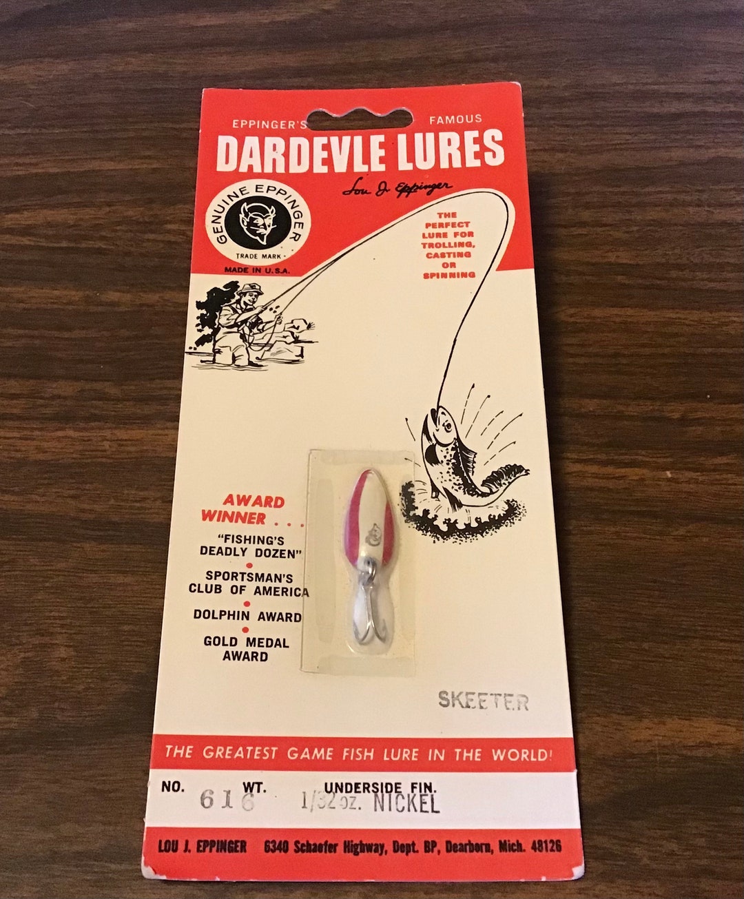Old Original Sealed Dardevle Fishing Lure. Vintage Lou Eppinger Tackle ...