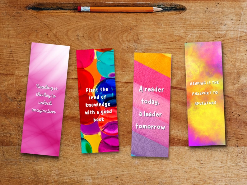 Printable Bookmarks Digital Download With Unique Colourful - Etsy