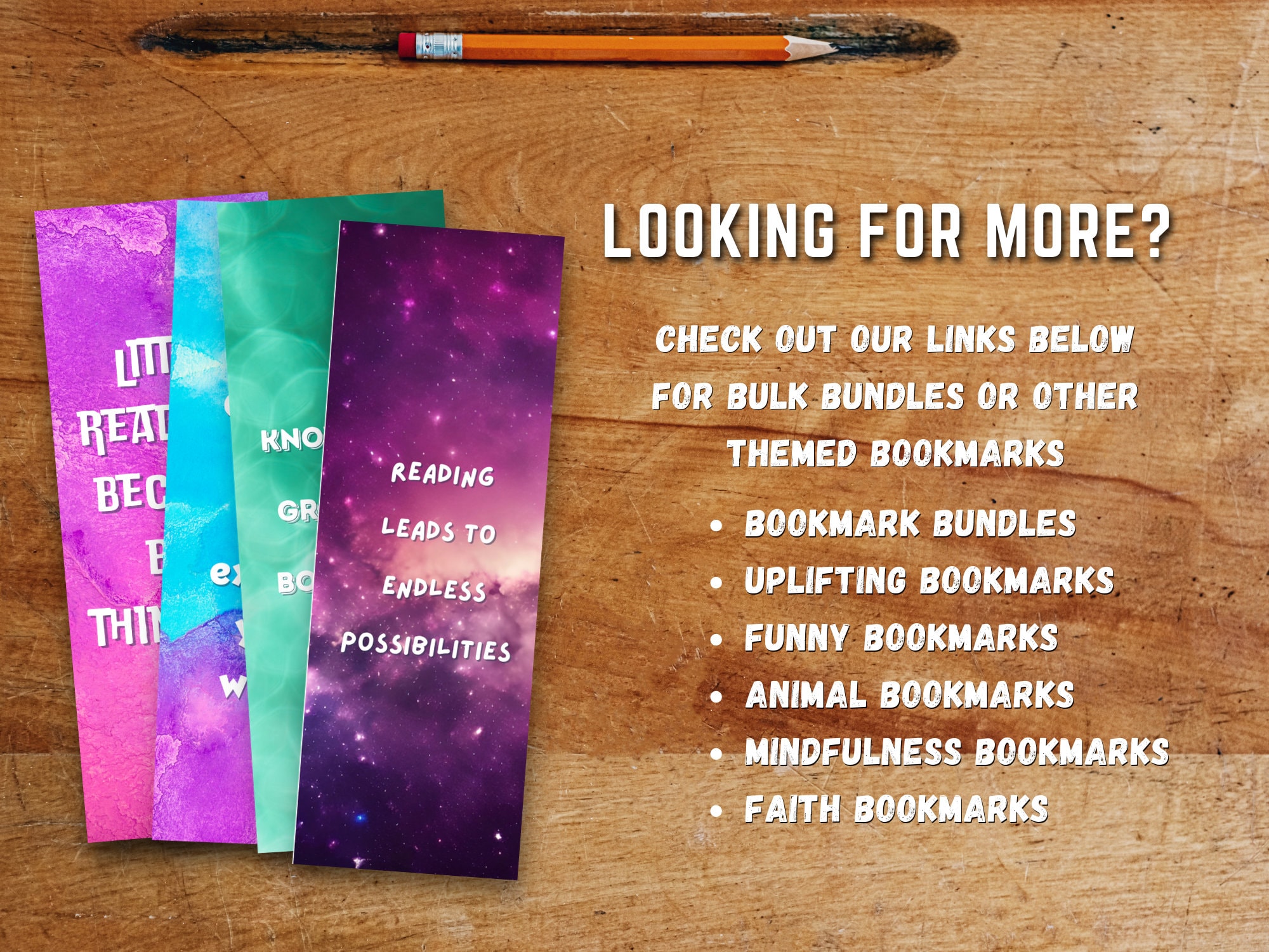 Printable Bookmark Digital Download With Unique Colourful Inspirational ...