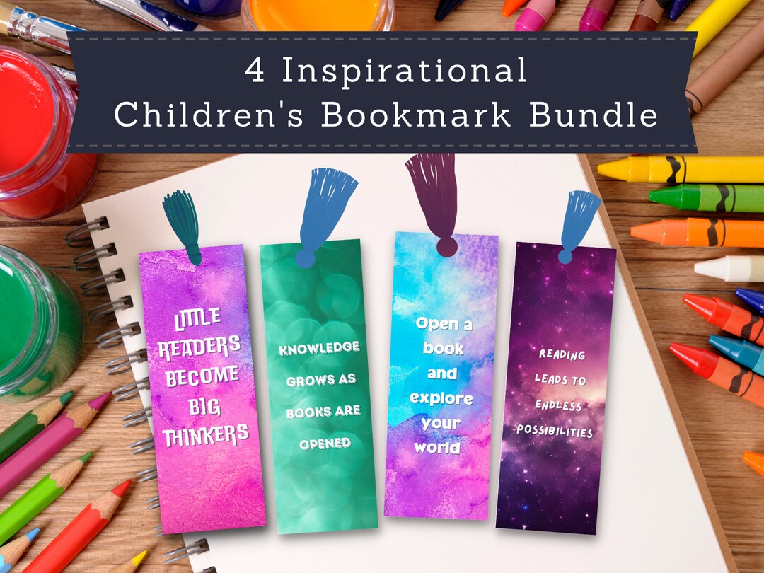 Printable Bookmark Digital Download With Unique Colourful Inspirational ...