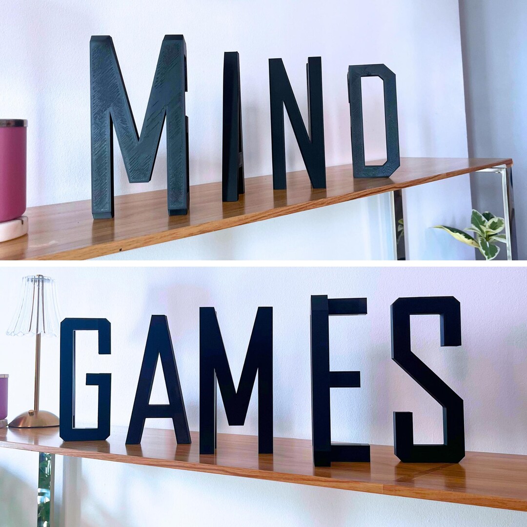Custom Dual Letter Ambigram: 3D Printed Optical Illusion Art - Etsy