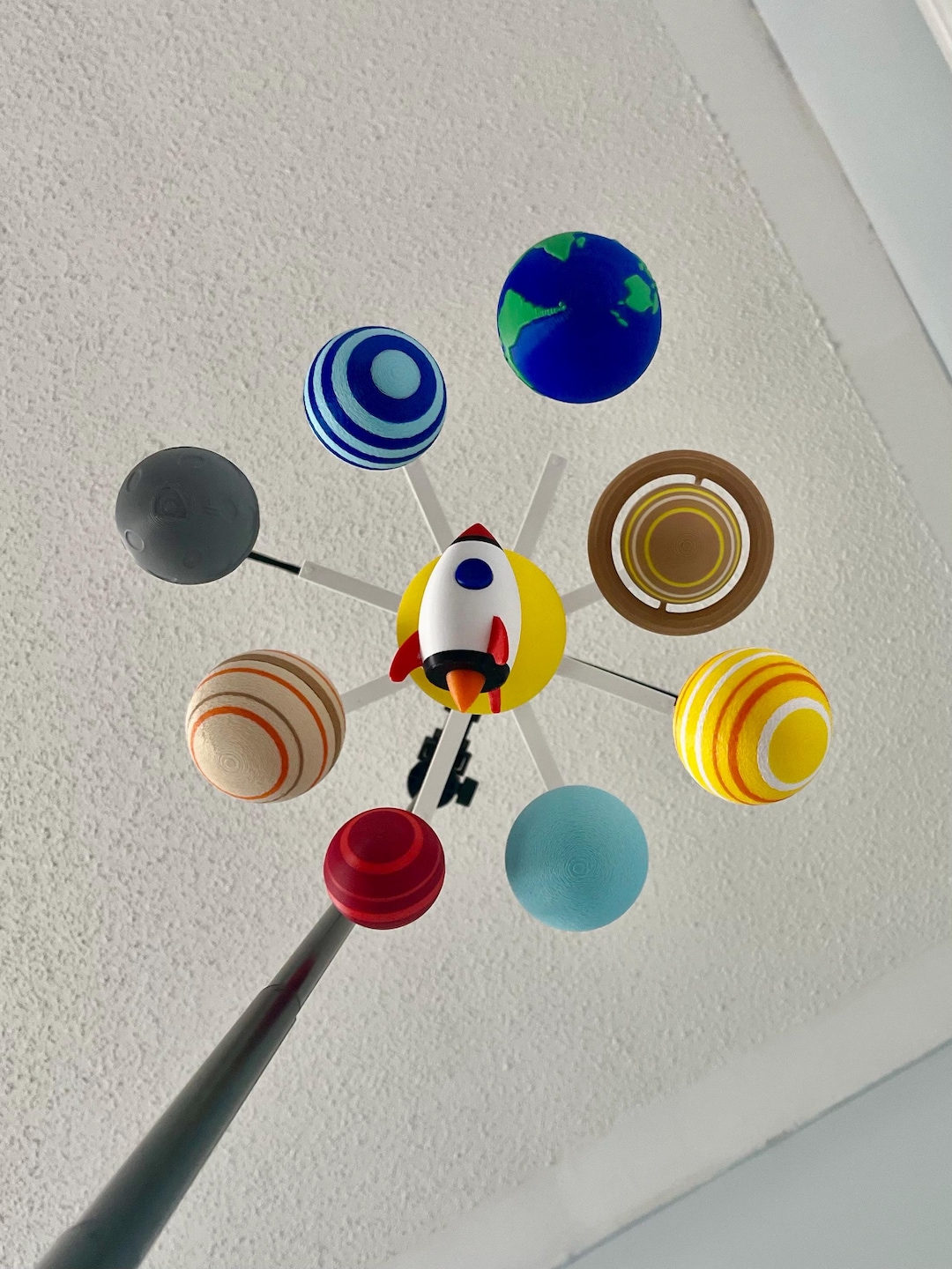 Solar System Baby Mobile 3D Printed - Planets Rocket Ship | Space ...