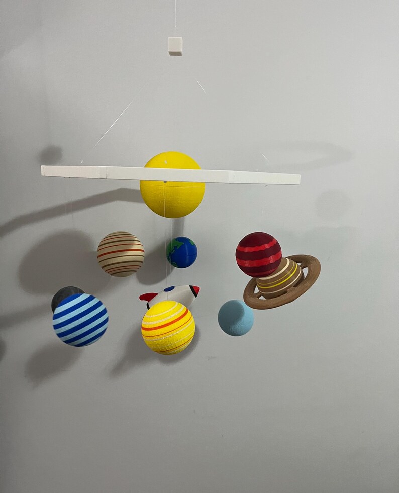 Solar System Baby Mobile 3D Printed - Planets Rocket Ship | Space ...