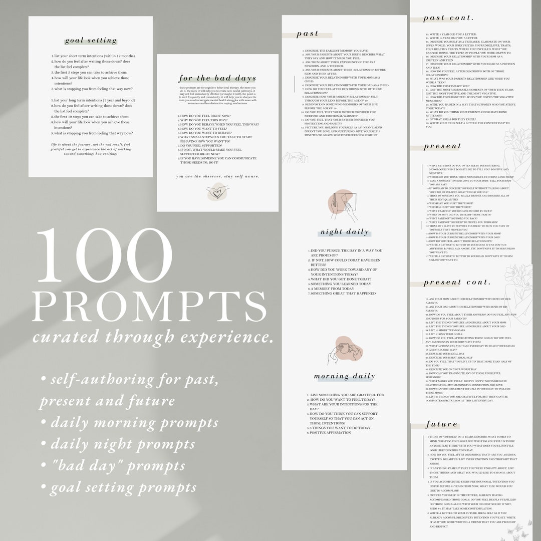 Journal Prompts for Cognitive Behavioral Therapy (+ Self-authoring ...