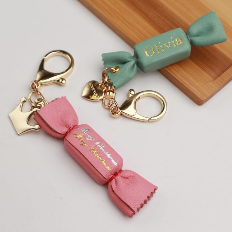 Leather Candy Charm,handmade Leather Bag Charm,leather Handbag and ...