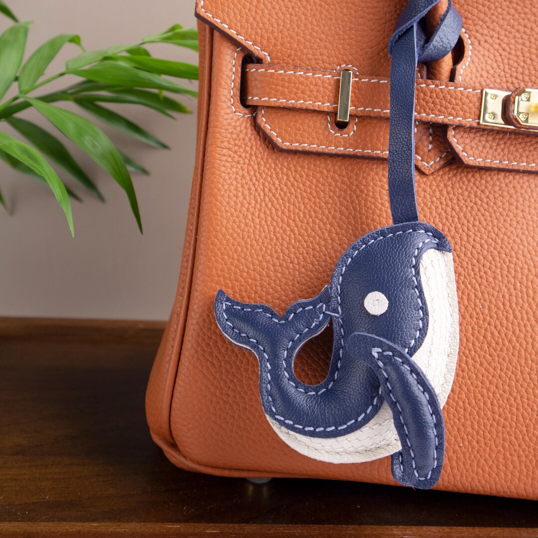 Handmade Leather Whale Charm,leather Bag Charm, Cute Whale Leather ...