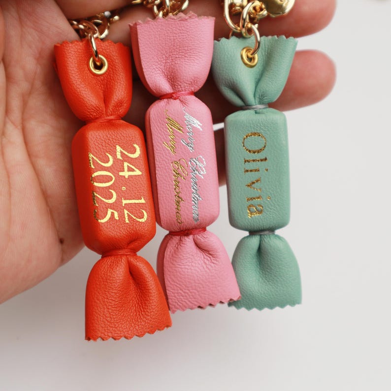 Leather Candy Charm,handmade Leather Bag Charm,leather Handbag and ...