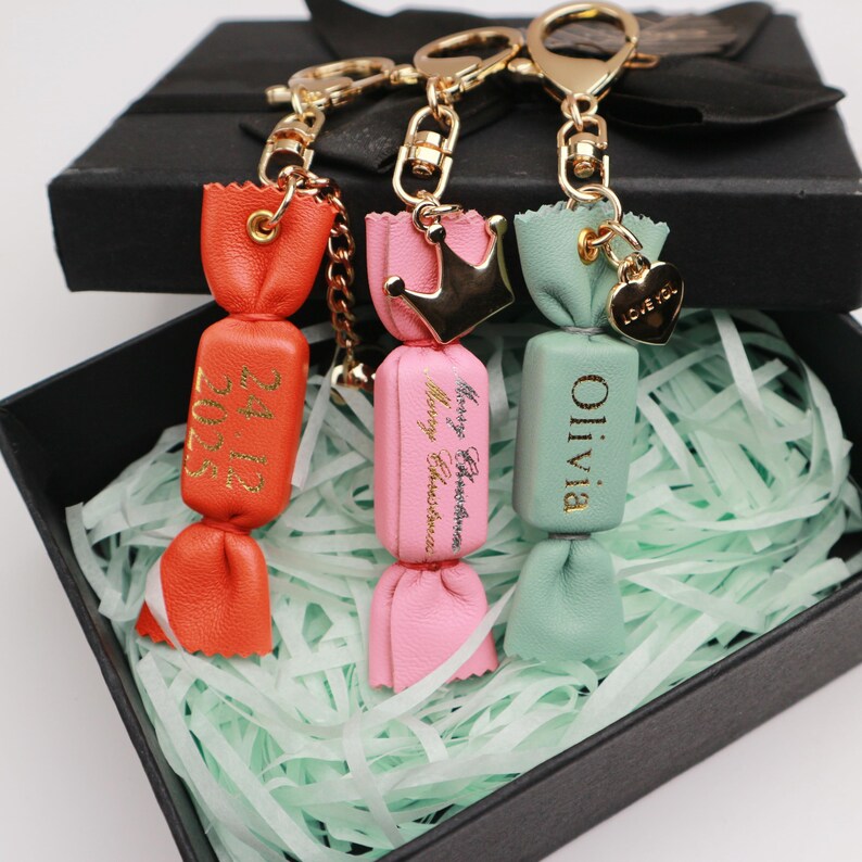 Leather Candy Charm,handmade Leather Bag Charm,leather Handbag and ...
