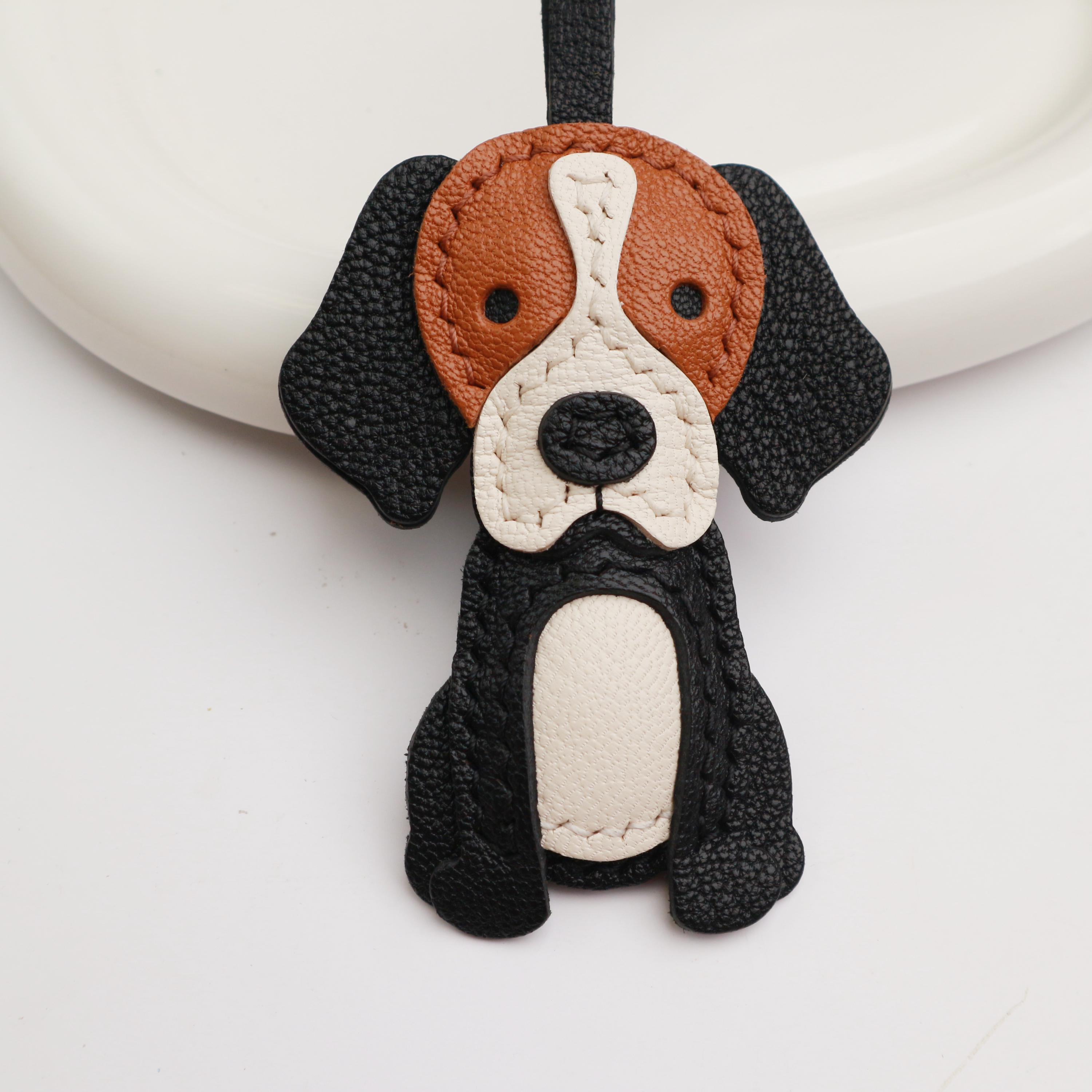 Handmade Leather Dog Bag Charm,leather Bag Charm,cute Dog Keychain ...