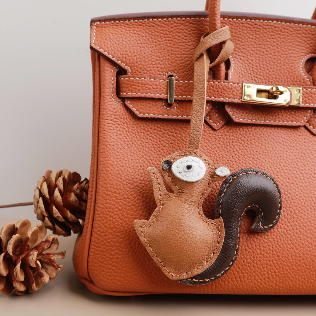 Leather Squirrel Bag Charm,leather Bag Charm,handmade Squirrel Charm ...